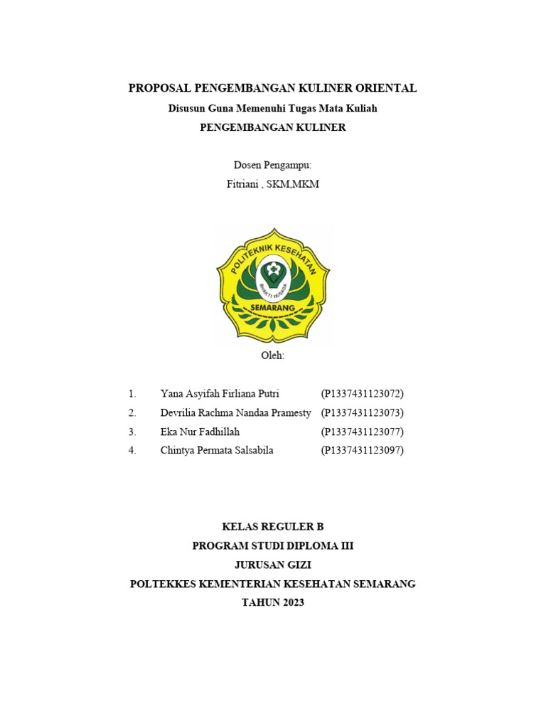 Proposal Pengembangan Kuliner - Bola2 Sayur | PDF