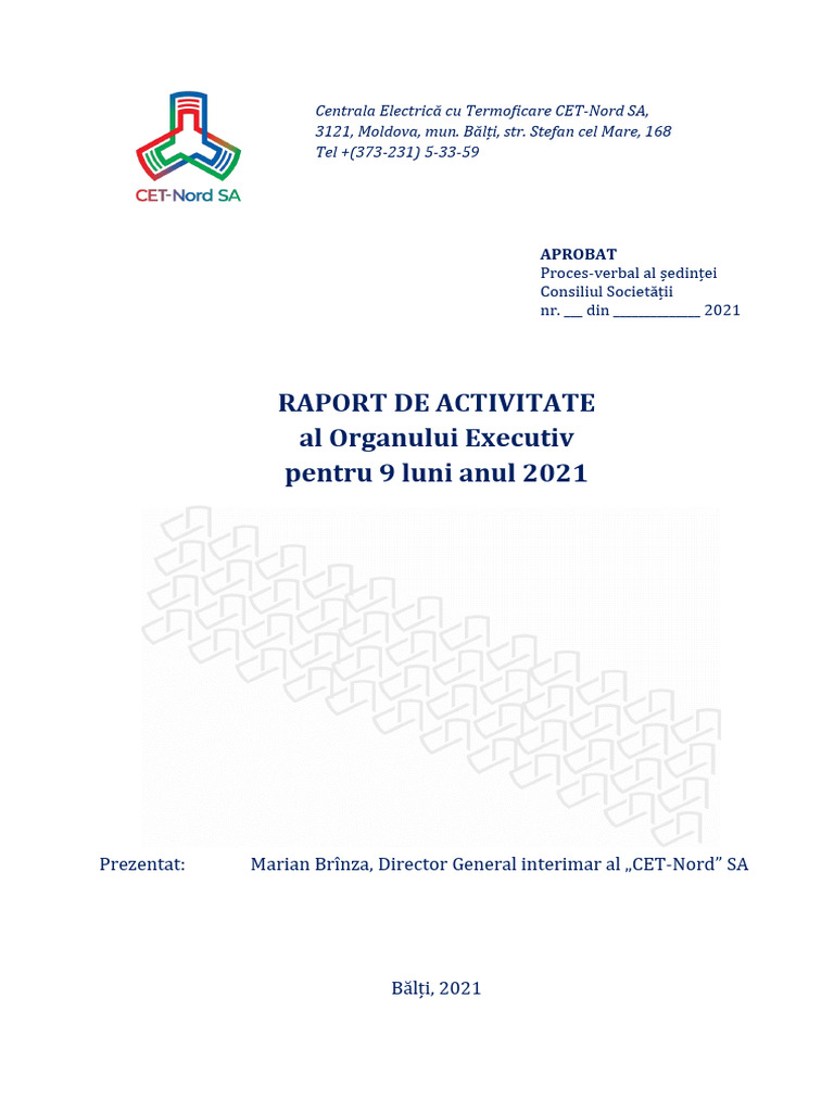 Raport de Activitate Dg 9 Luni 2021 | PDF