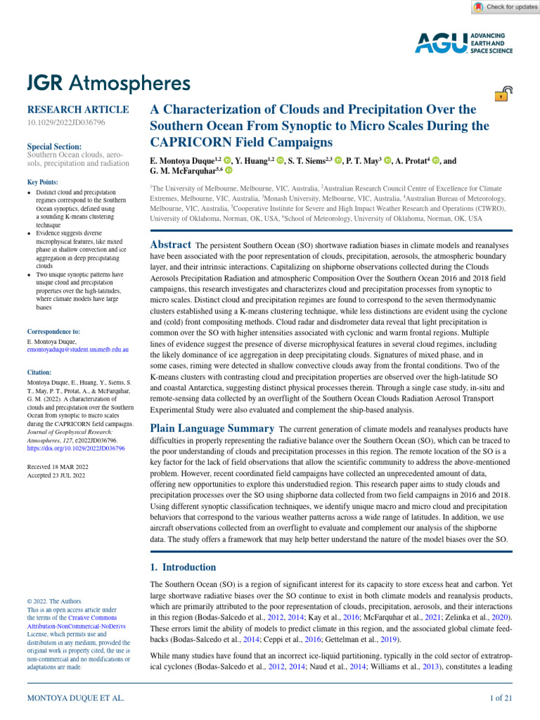 Paper 1 | PDF | Precipitation | Cloud