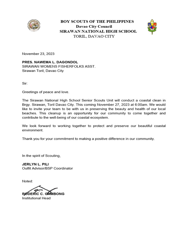 BSP Invitation Lettercoastal | PDF