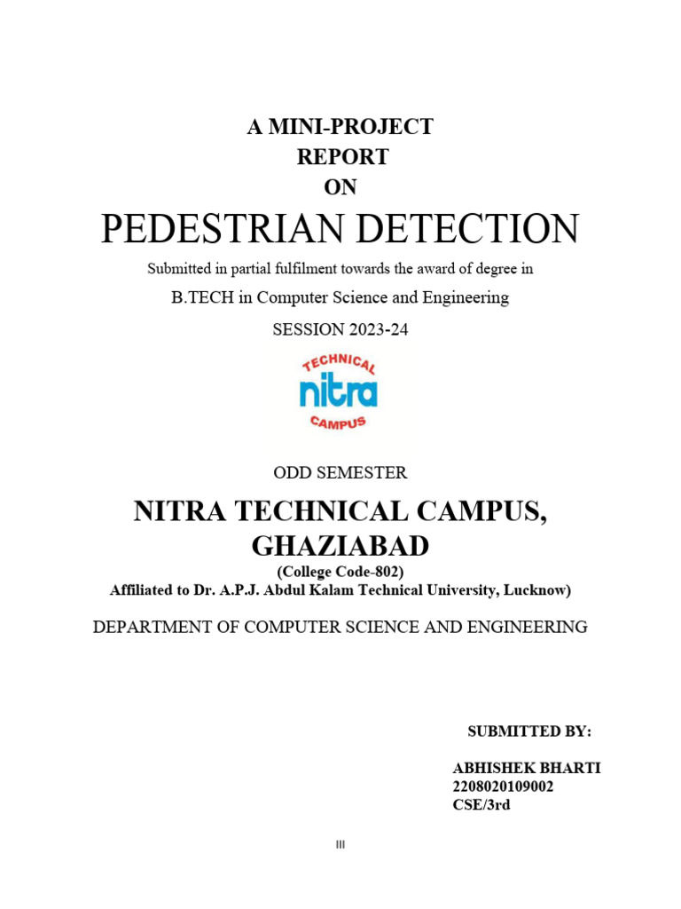 Mini-Project Report Format (CSE) | PDF | Computing | Computer Science