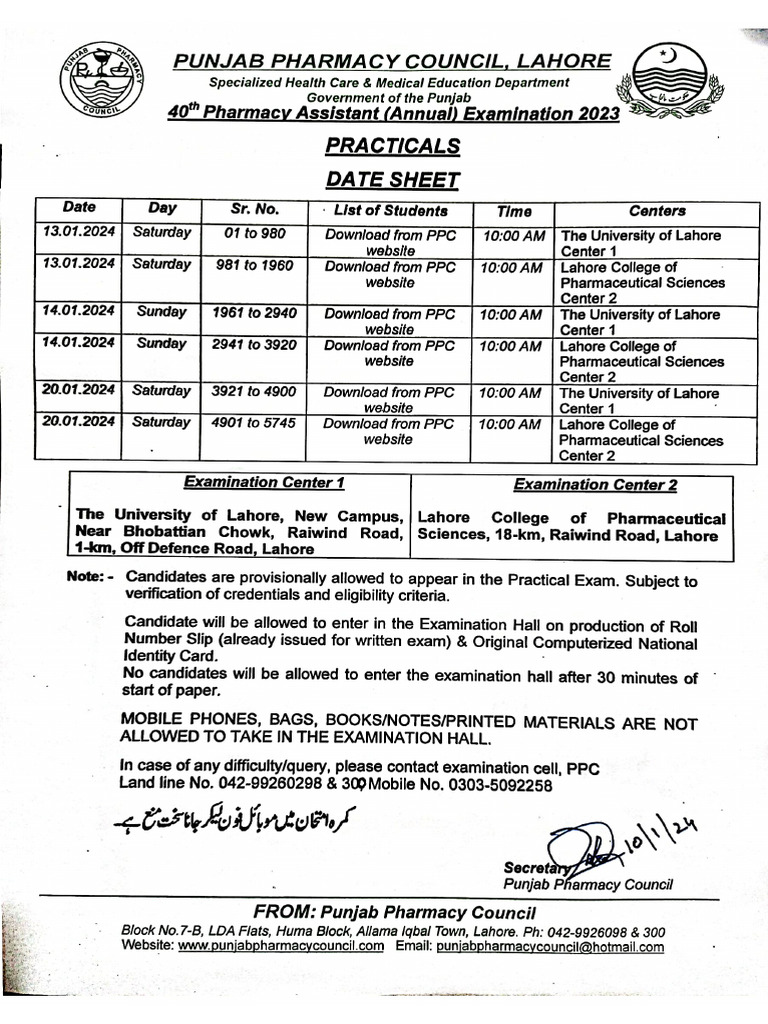Pharmacy Assistant 40th Exam List | PDF