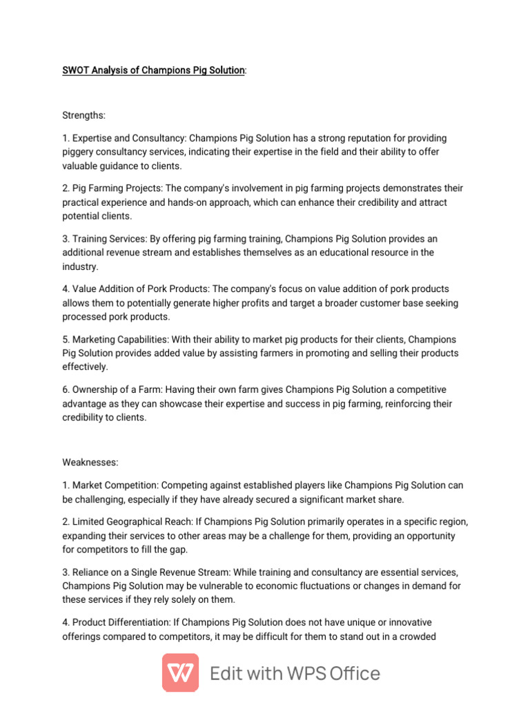 SWOT Analysis of Competitors | PDF | Consultant | Marketing