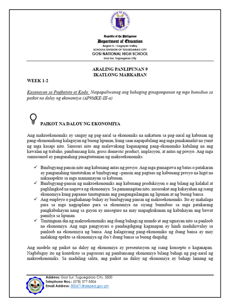 2023 Ap9 Third Quarter Reviewer | PDF