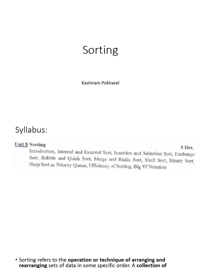 DSA Sorting - New | PDF