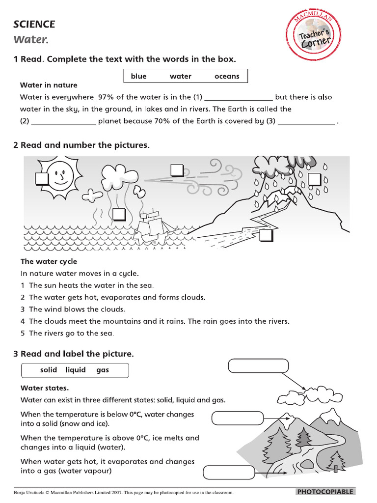 Water Worksheet | PDF