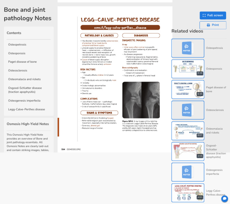 Bone and Joint Pathology Notes Diagrams & Illustrations Osmosis | PDF