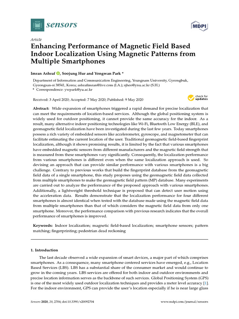 Sensors 20 02704 v2 | PDF