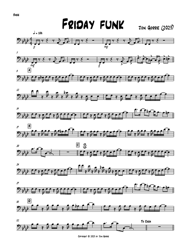 Friday Funk - Bass | PDF