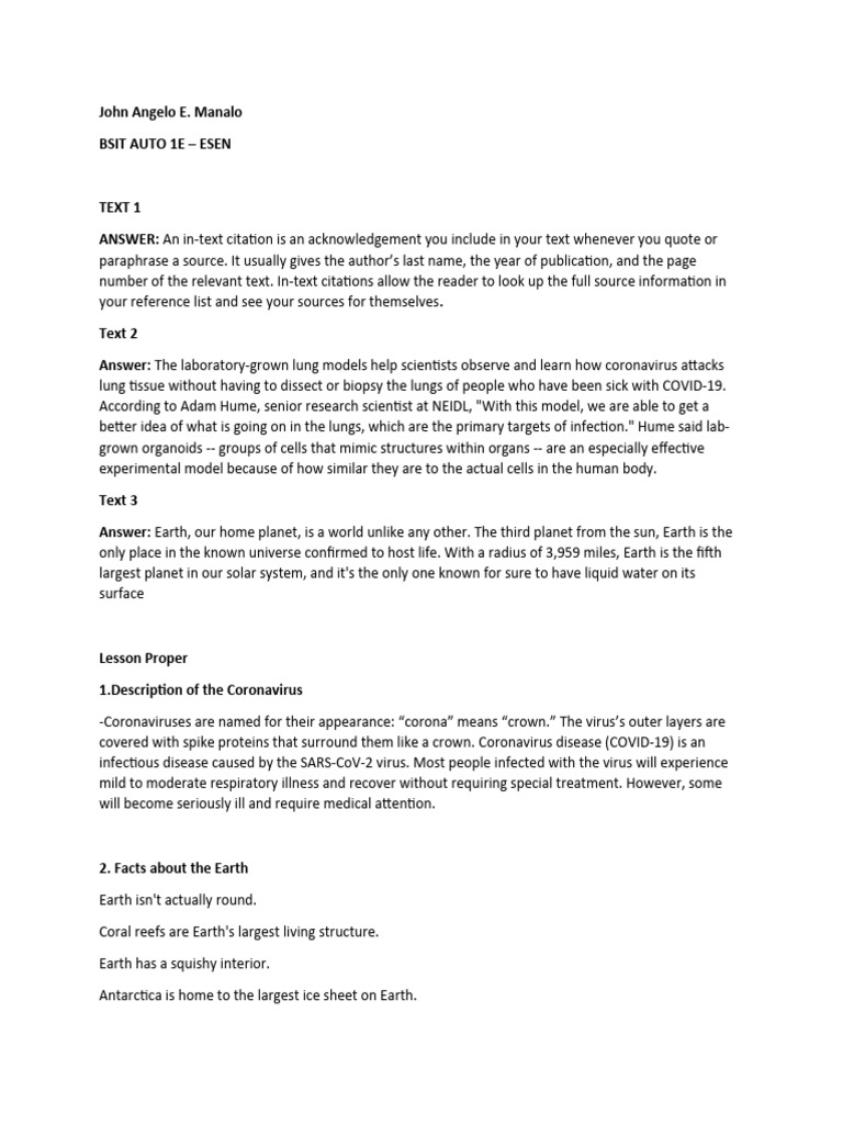 John Angelo E | PDF | Earth | Infection