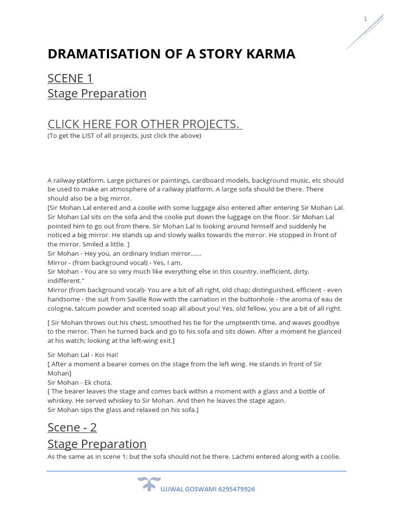 Dramatization of Karma's Irony | PDF