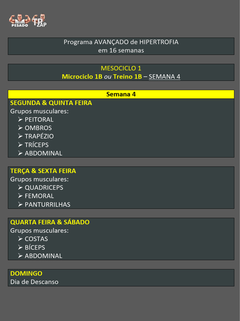Programa 16 SEMANAS B | PDF | Bem-estar