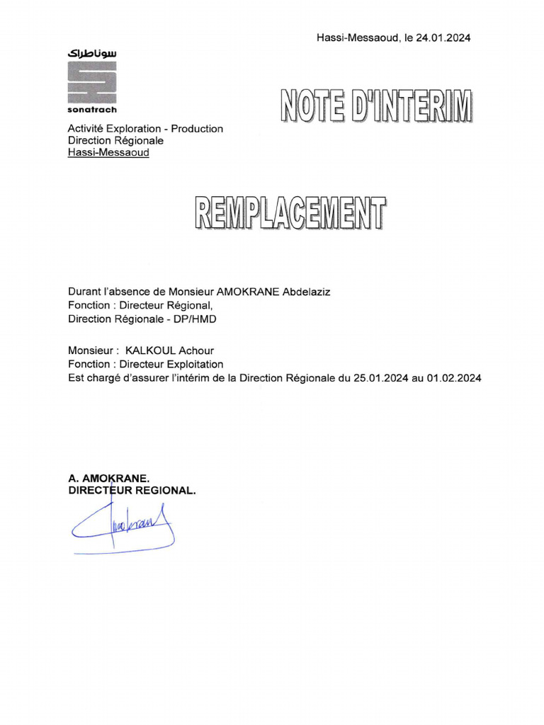 Note D'interim DR | PDF