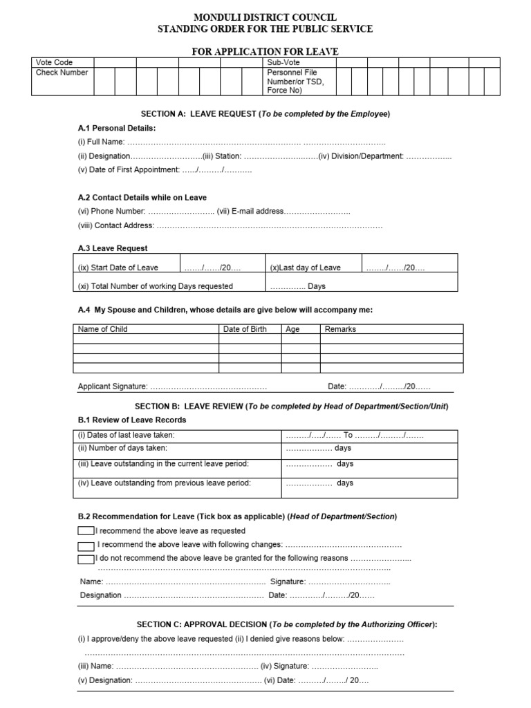 The United Republic of Tanzania - Fomu Ya Likizo | PDF | Justice ...