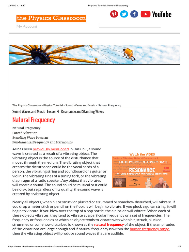 Natural Frequency in Sound Waves | PDF | String Instruments | Sound
