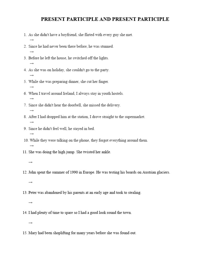 Present Participle and Present Participle | PDF | Language Arts ...