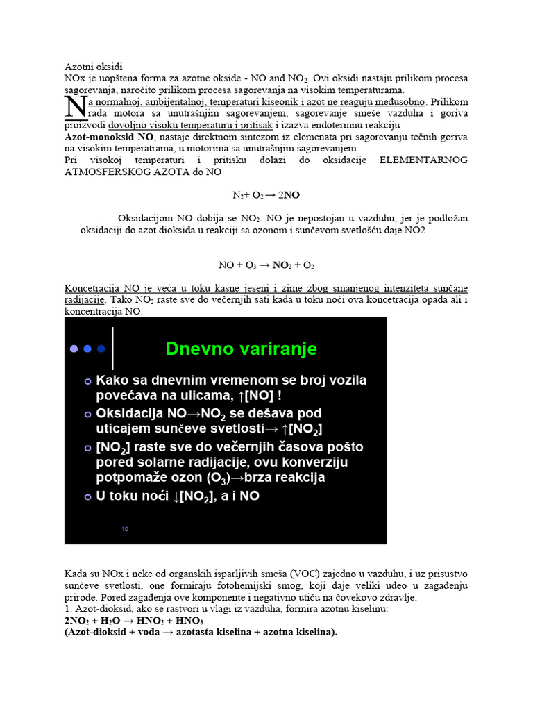 Azotni Oksidi | PDF
