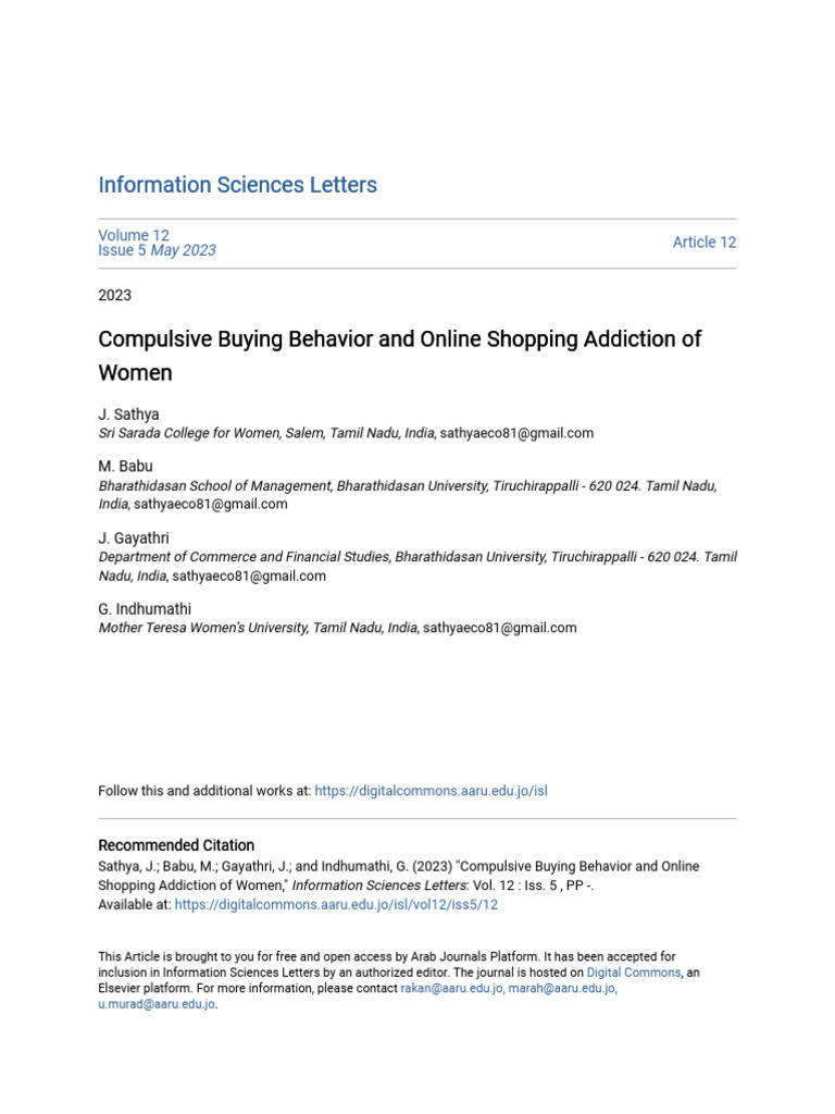 Compulsive Buying Behavior and Online Shopping Addiction of Women | PDF ...