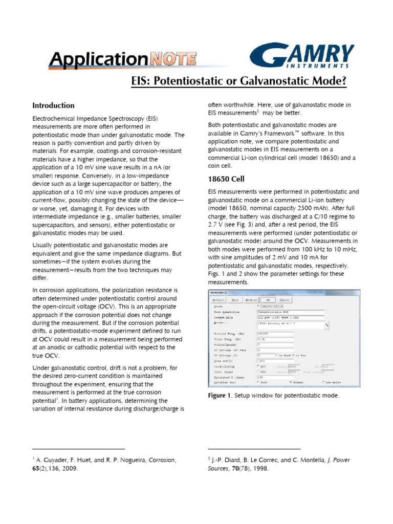Gamry - EIS-Potentiostat-Galvanostat | PDF | Lithium Ion Battery ...