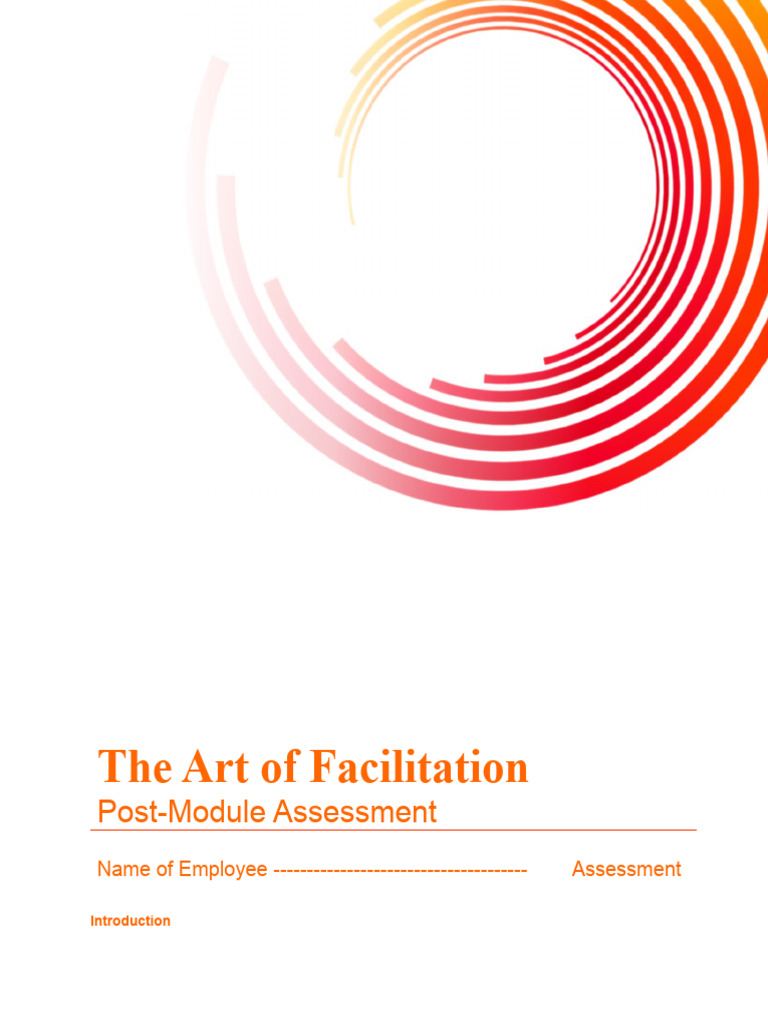 The Art of Facilitation - Post Assessment - Samir - Final | PDF | Career & Growth