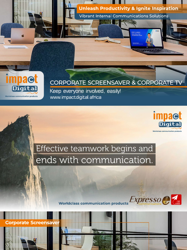 Vibrant Internal Communications - Corporate Screensaver & TV - Impact ...