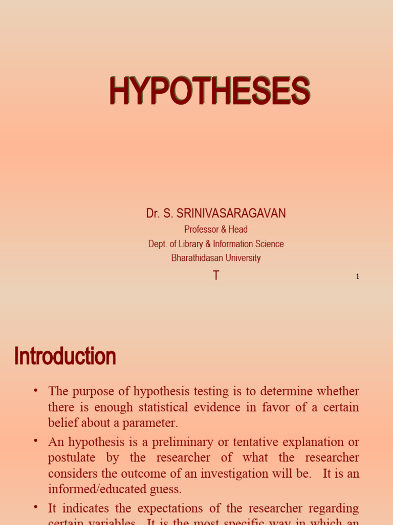 Research Methodology Hypothesis | PDF | Hypothesis | Statistics