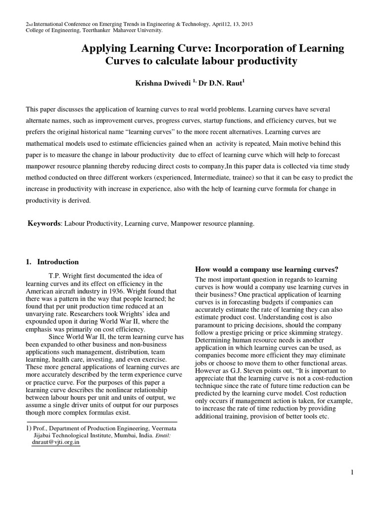 Applying Learning Curve | PDF | Human Resources | Learning