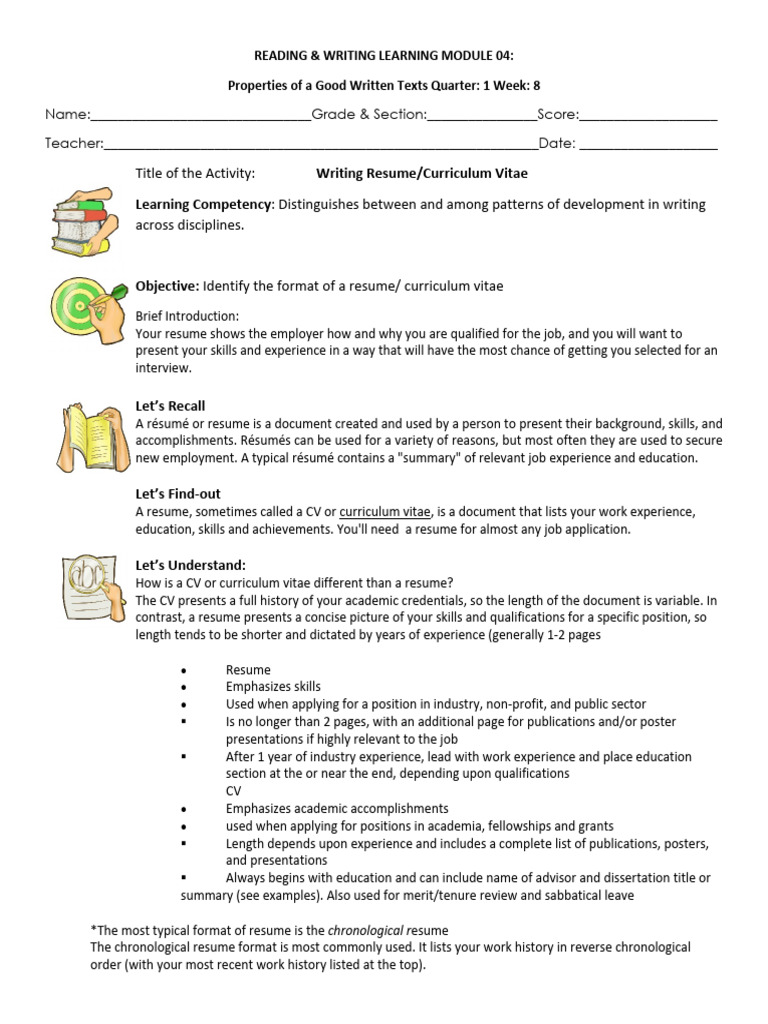 Resume Writing Essentials | PDF | Résumé