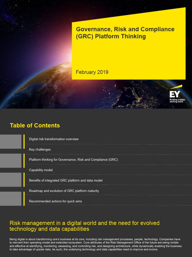 GRC Platform Thinking for Digital Risk Management | PDF | Analytics | Risk