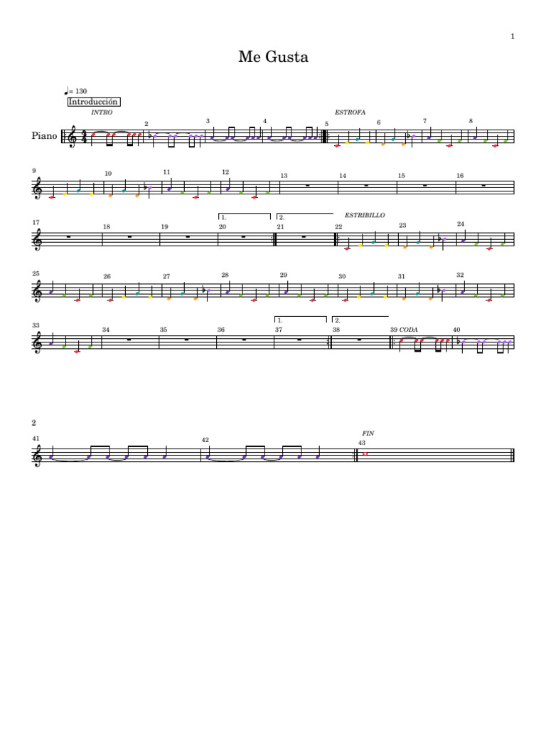 Me Gusta - Piano | PDF