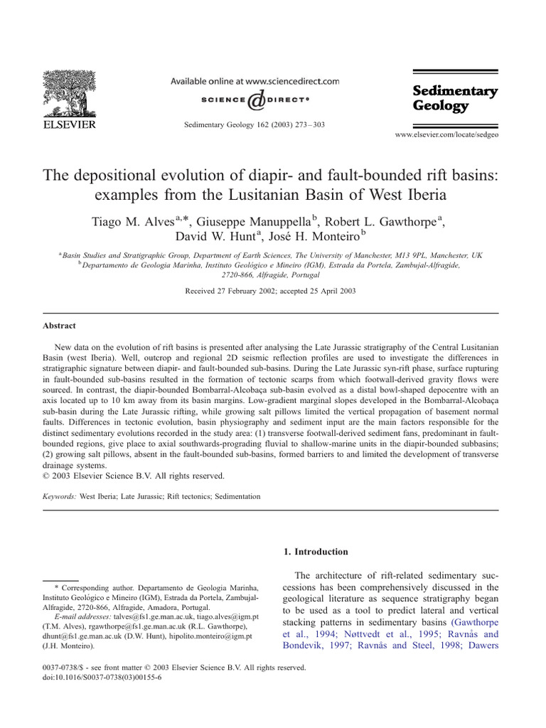 The Depositional Evolution of Diapir and | PDF | Sedimentary Basin | Rift