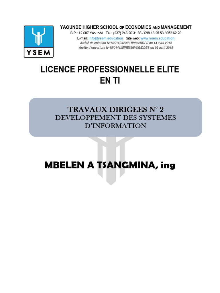 TD2 Developpement de SI | PDF