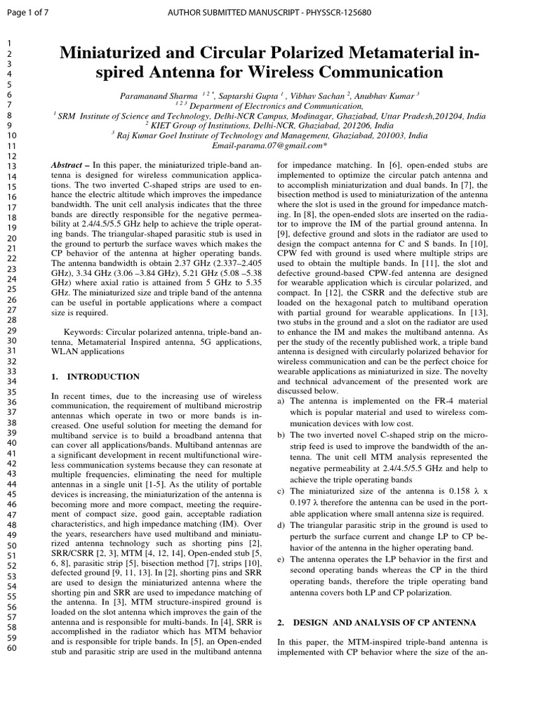 PHYSSCR-125680 Proof Hi | PDF | Antenna (Radio) | Metamaterial