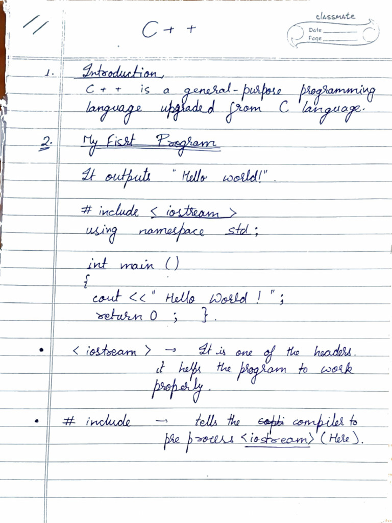 CPP Notes | PDF CPP Notes | PDF