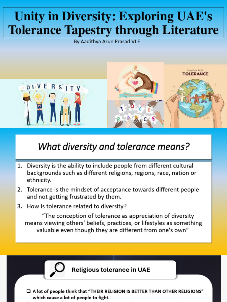 Tolerance and Diversity | PDF | United Arab Emirates | Multiculturalism