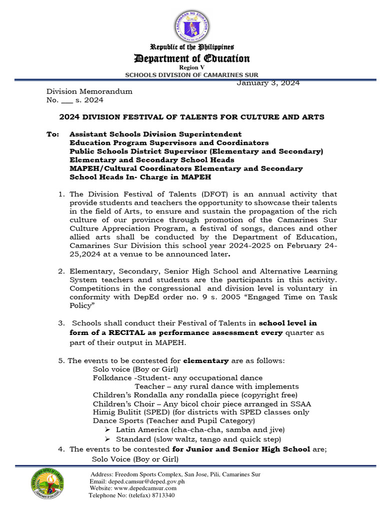 Memo 2024 Festival of Talents | PDF | Dances | Creative Commons