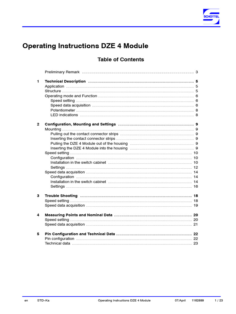 Operation Instructions DZE 4-Modul | PDF | Electrical Connector | Relay