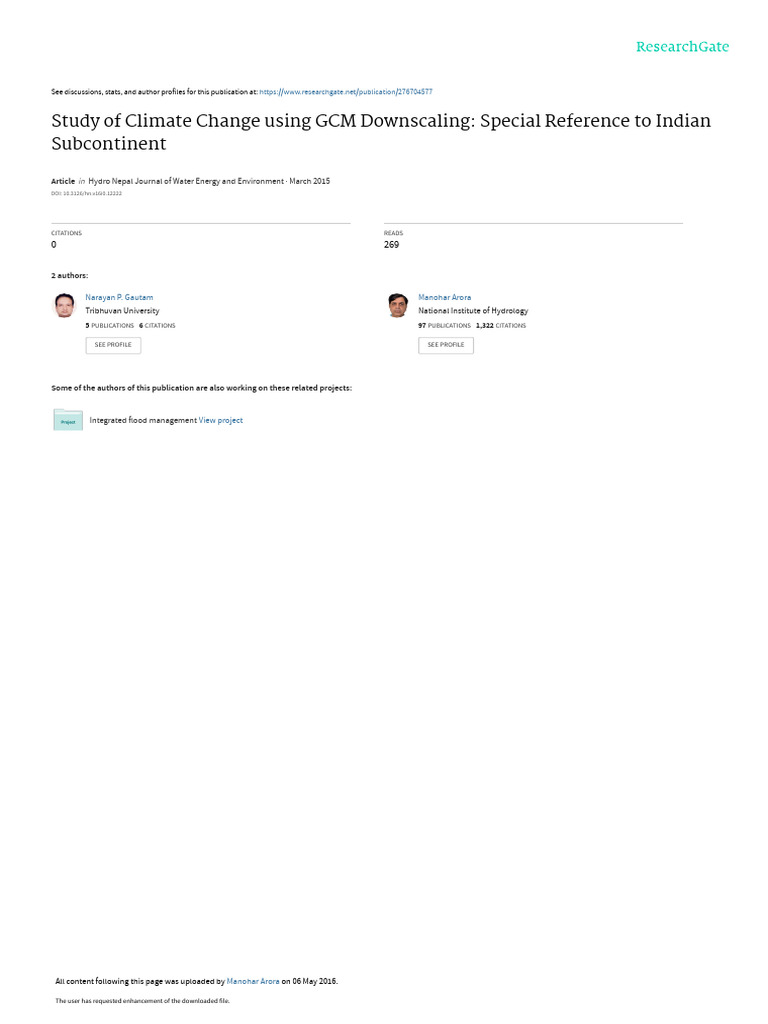Study of Climate Change Using GCM Downscaling Spec | PDF | General ...
