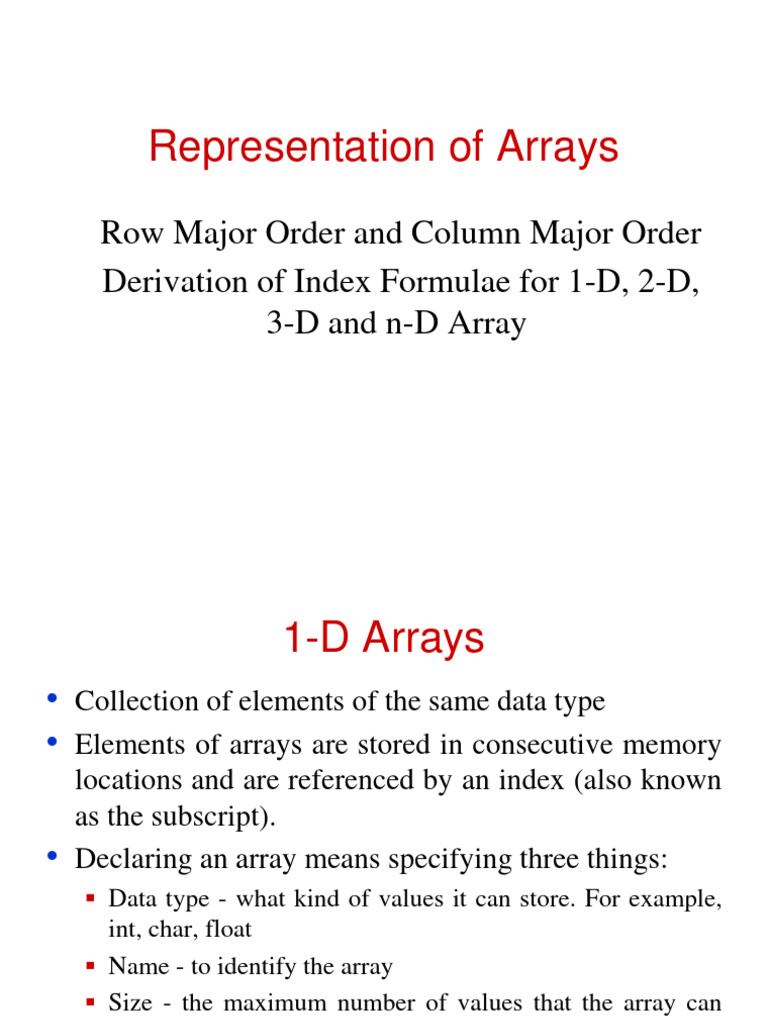 5.representation of Arrays in Memory Unit-1 | PDF | Software Engineering | Information Retrieval