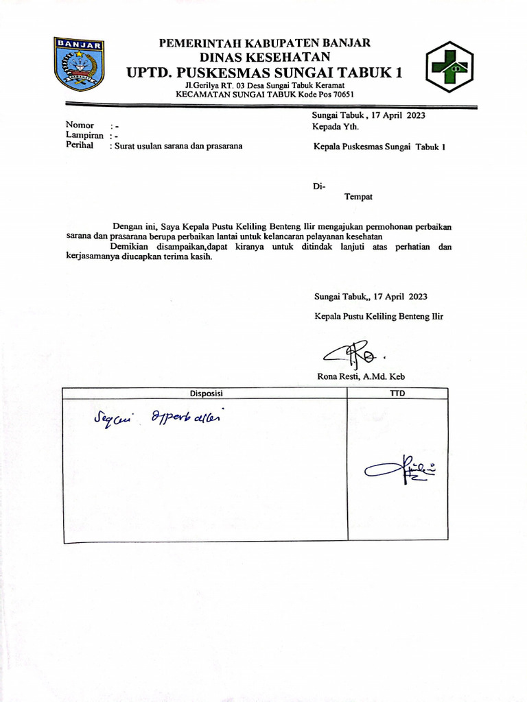 Surat Usulan Perbaikan | PDF