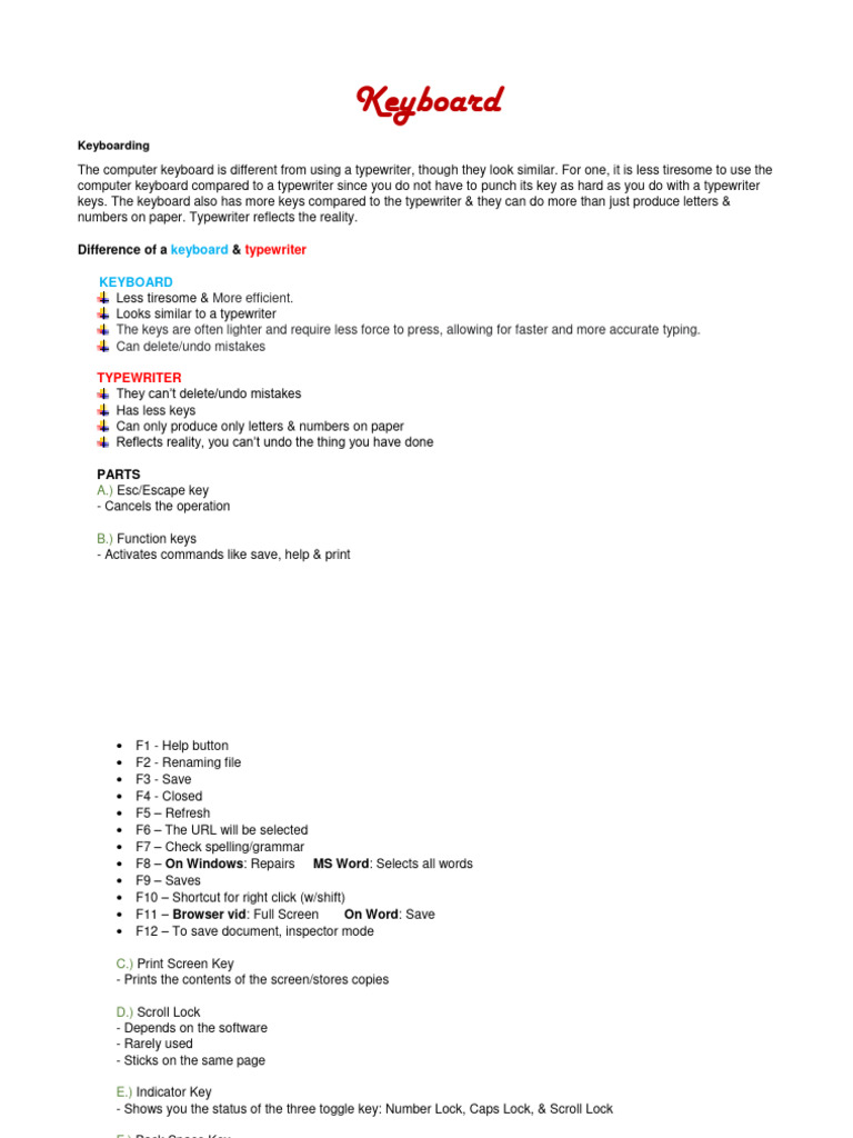 Keyboard | PDF | Computer Keyboard | Writing Implements