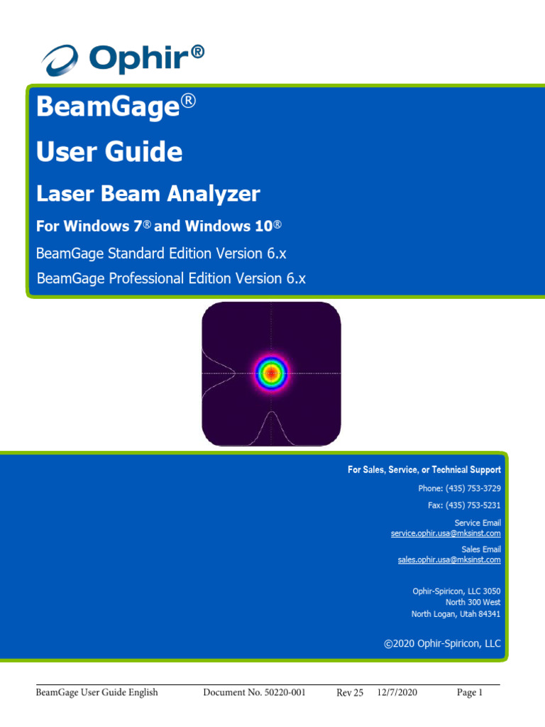 BeamGage User Guide | PDF | Laser | Optics