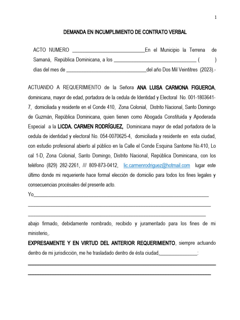 Contrato Verbal Rescindido , Honorários Contrato Verbal – OXPDLC