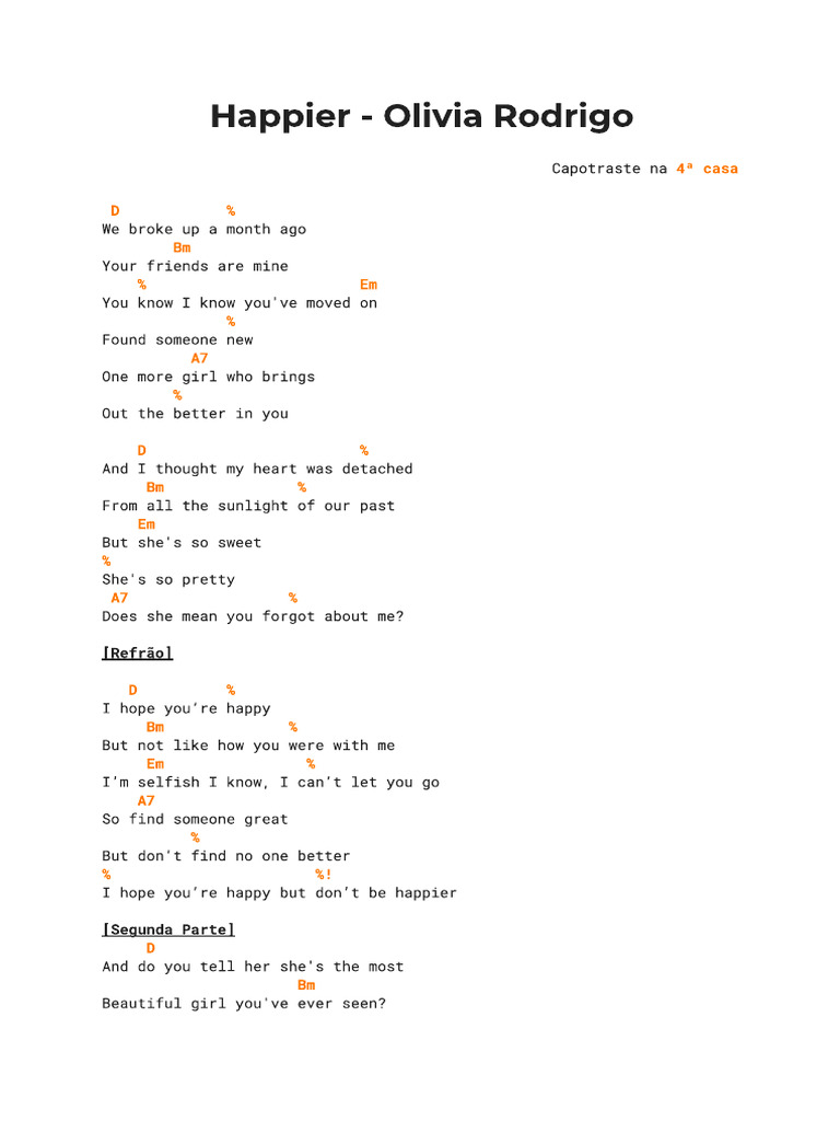 Happier - Olivia Rodrigo | PDF