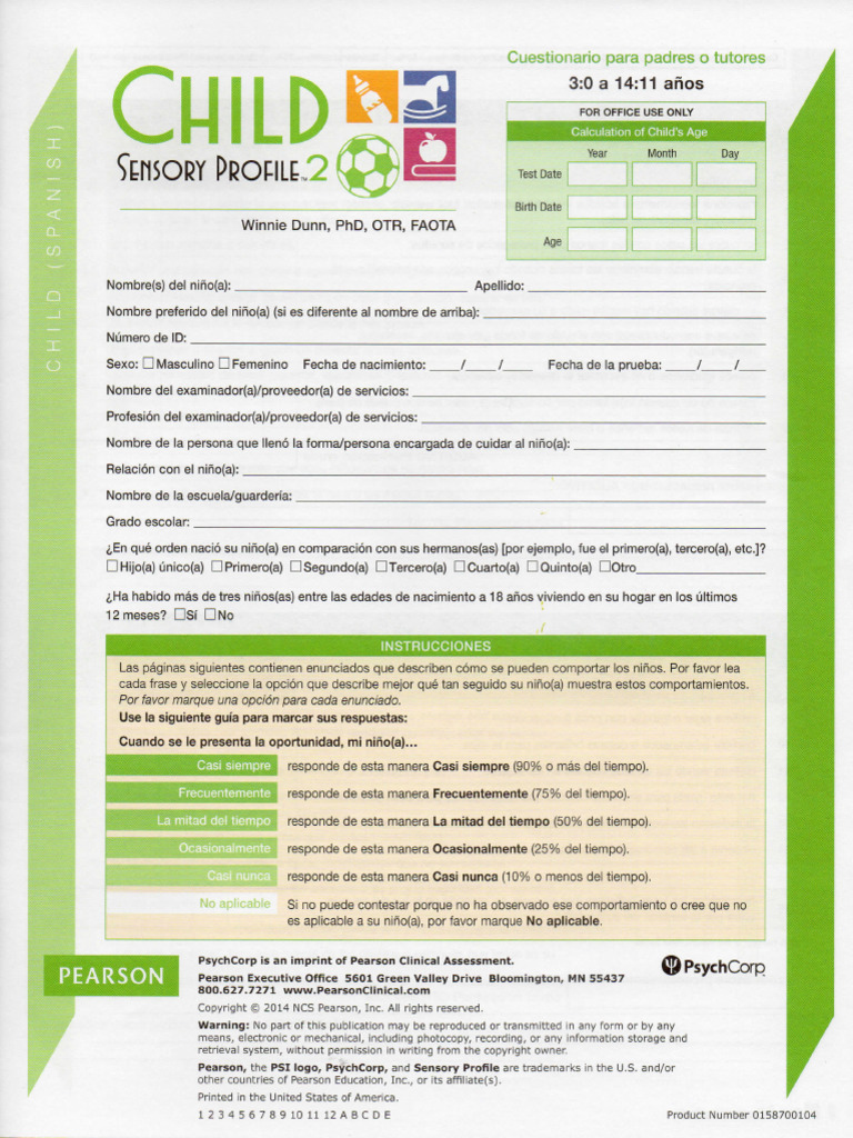 Child Sensory Profile | PDF