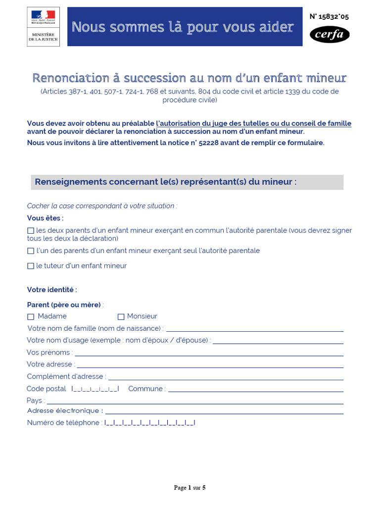 Cerfa 15832-05 | PDF