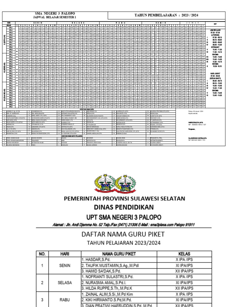 Jadwal PBM SMT Genap Tp.2023-2024 | PDF