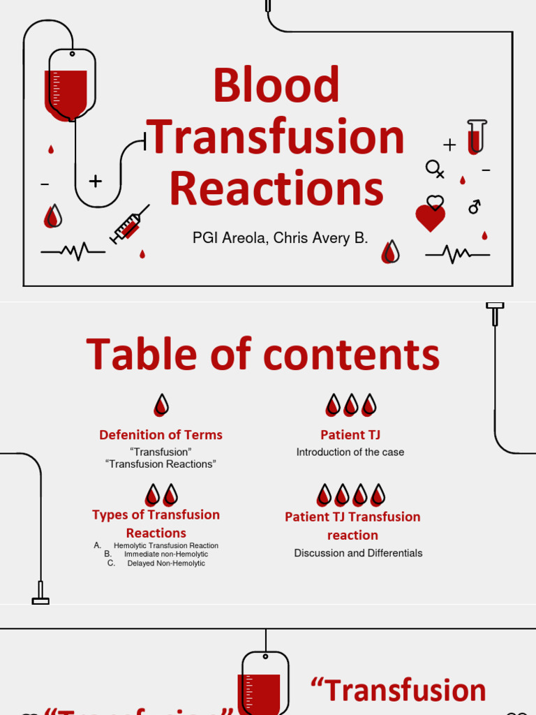 Blood Transfusion Reactions Guide | PDF | Blood Transfusion | Diseases ...