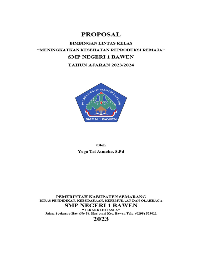 Proposal Pelaksanaan Kegiatan BK Kesehatan Reproduksi | PDF
