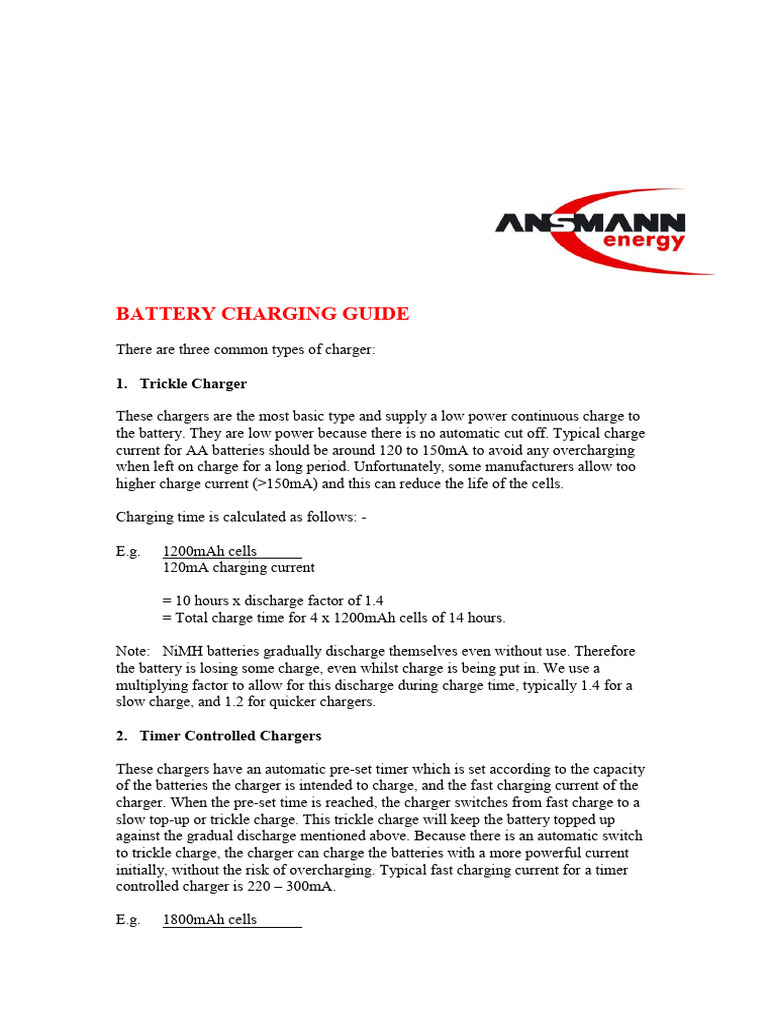 Battery Charging Guide: 1. Trickle Charger | Download Free PDF ...
